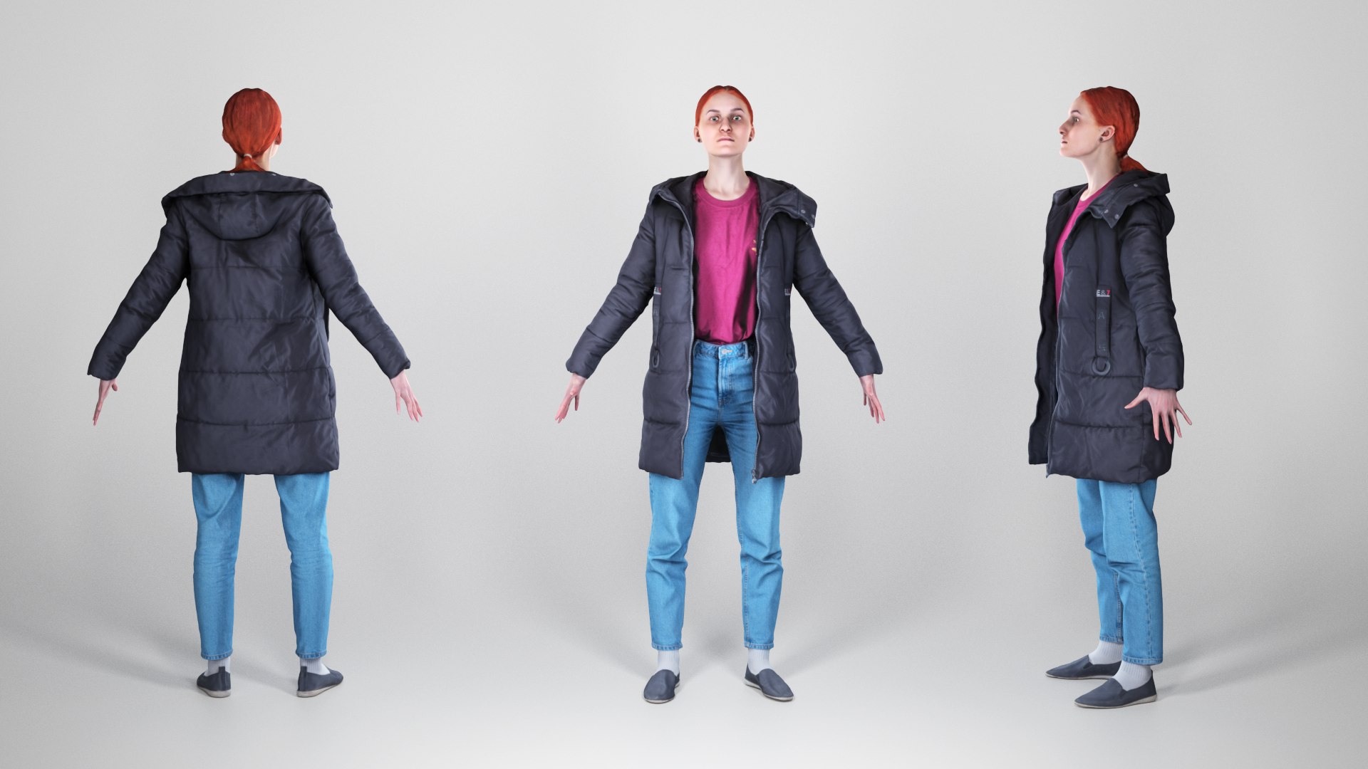 3D photogrammetry woman a-pose body character model - TurboSquid 1502324