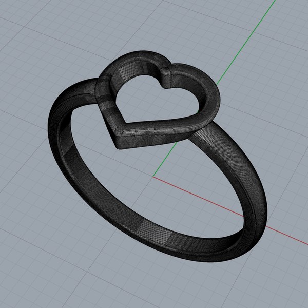 3D simple open heart ring model - TurboSquid 1424664