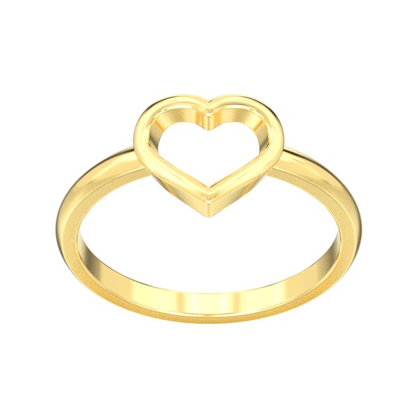 3D simple open heart ring model - TurboSquid 1424664