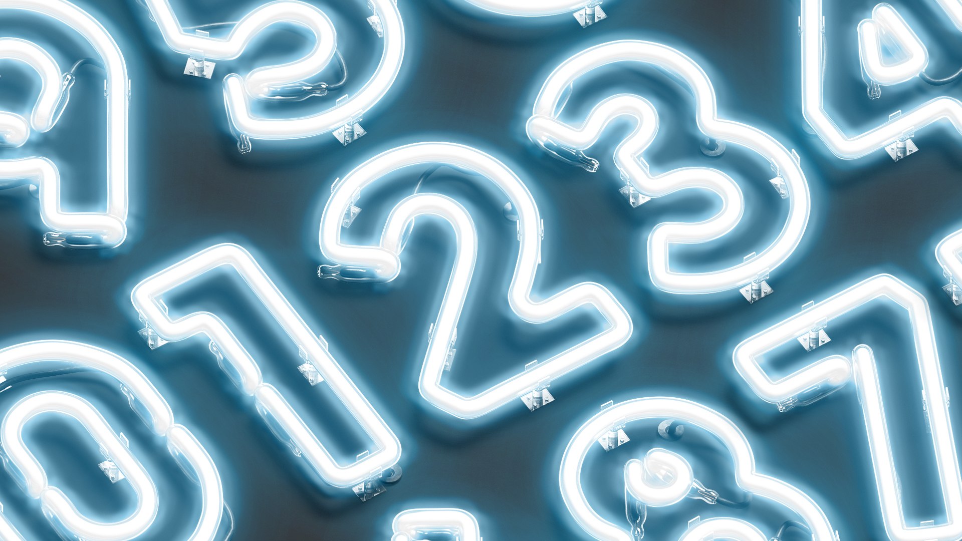 Blue Neon Number Symbols - Illuminated Led Font With Numeral 3D Model ...