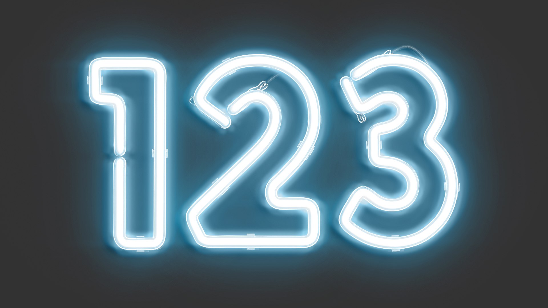 Blue Neon Number Symbols - Illuminated Led Font With Numeral 3D Model ...
