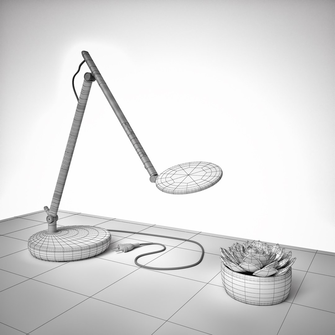 Humanscale Nova XL Task Lamp And Efloat Desk 3D Model - TurboSquid 2282458