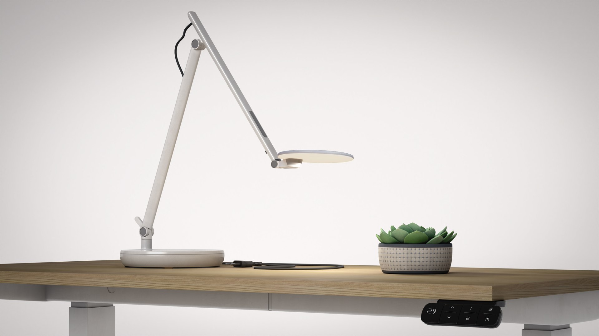 Humanscale Nova XL Task Lamp And Efloat Desk 3D Model - TurboSquid 2282458