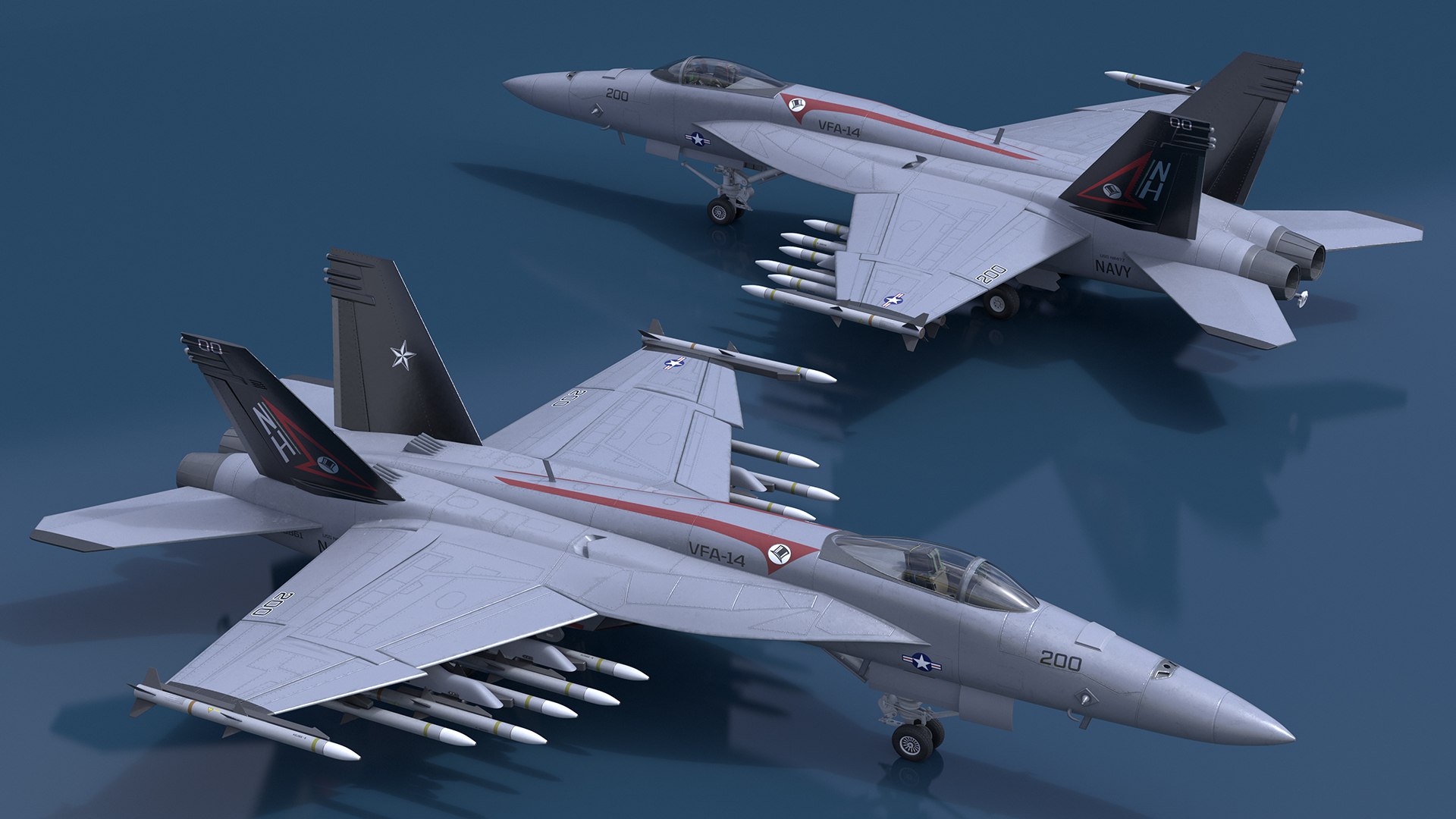 Fighter FA 18E Tophatters 3D Model - TurboSquid 2291139