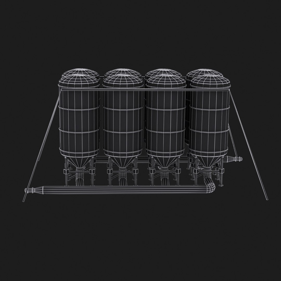 3d Industrial Silos Model