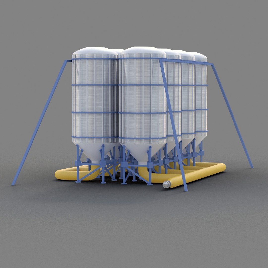 3d Industrial Silos Model