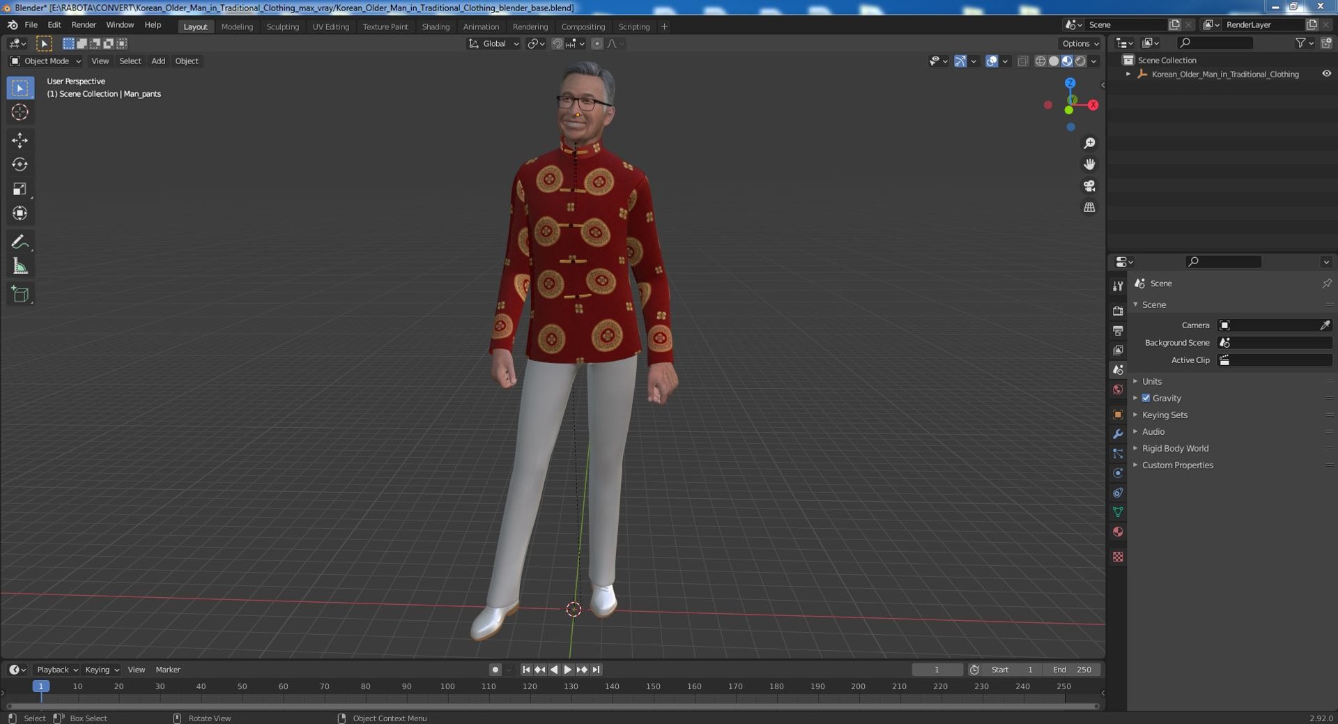 Chinese Older Man in Traditional Clothing 3D model - TurboSquid 2123558