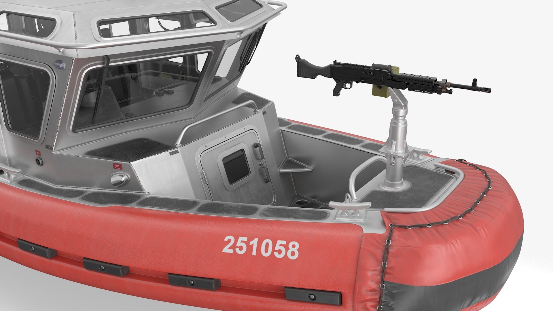 3D Coast Guard Defender Class Boat Red Rigged For Maya - TurboSquid 2487583