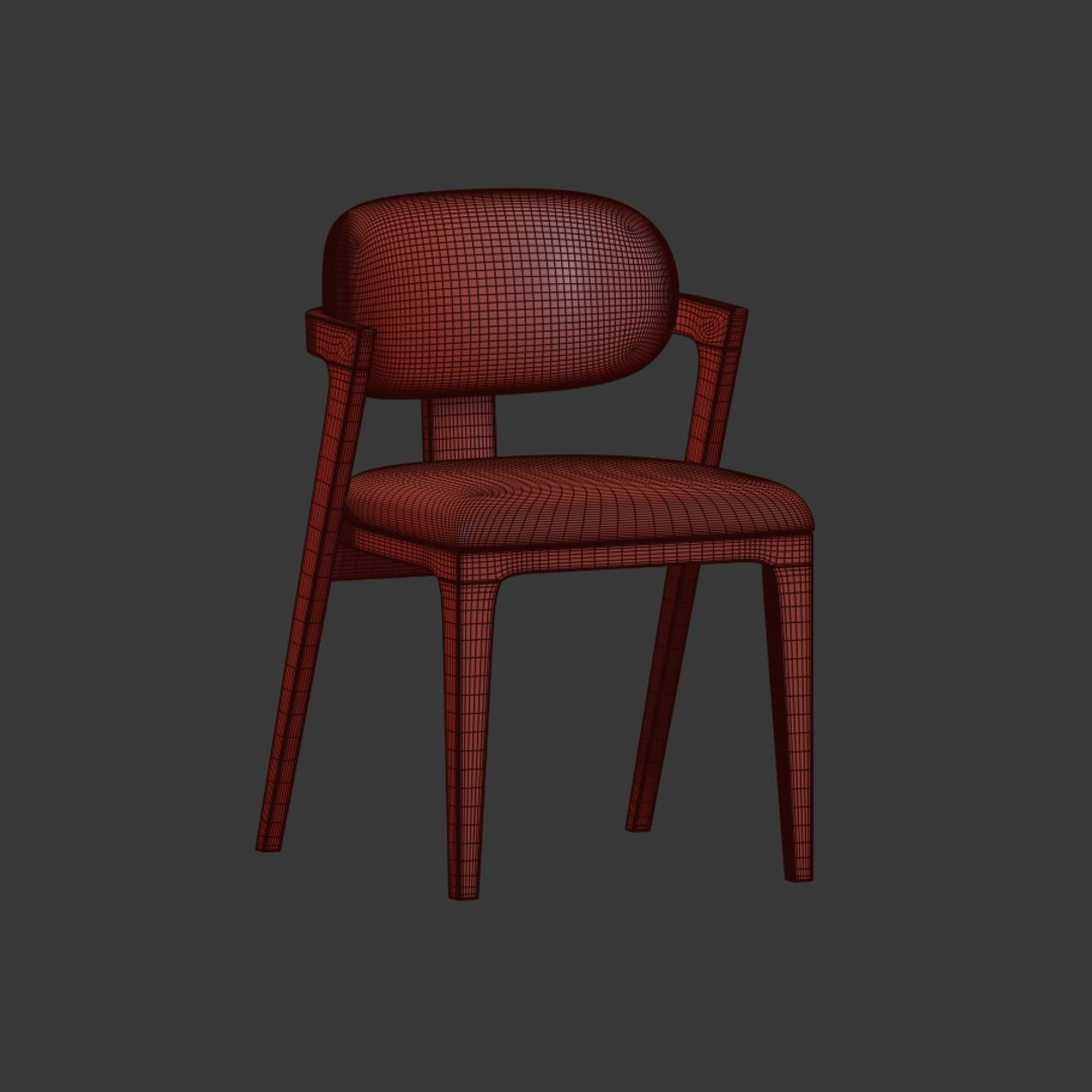 Adam Court Upholstered Dining Chair 3D Model - TurboSquid 1603996