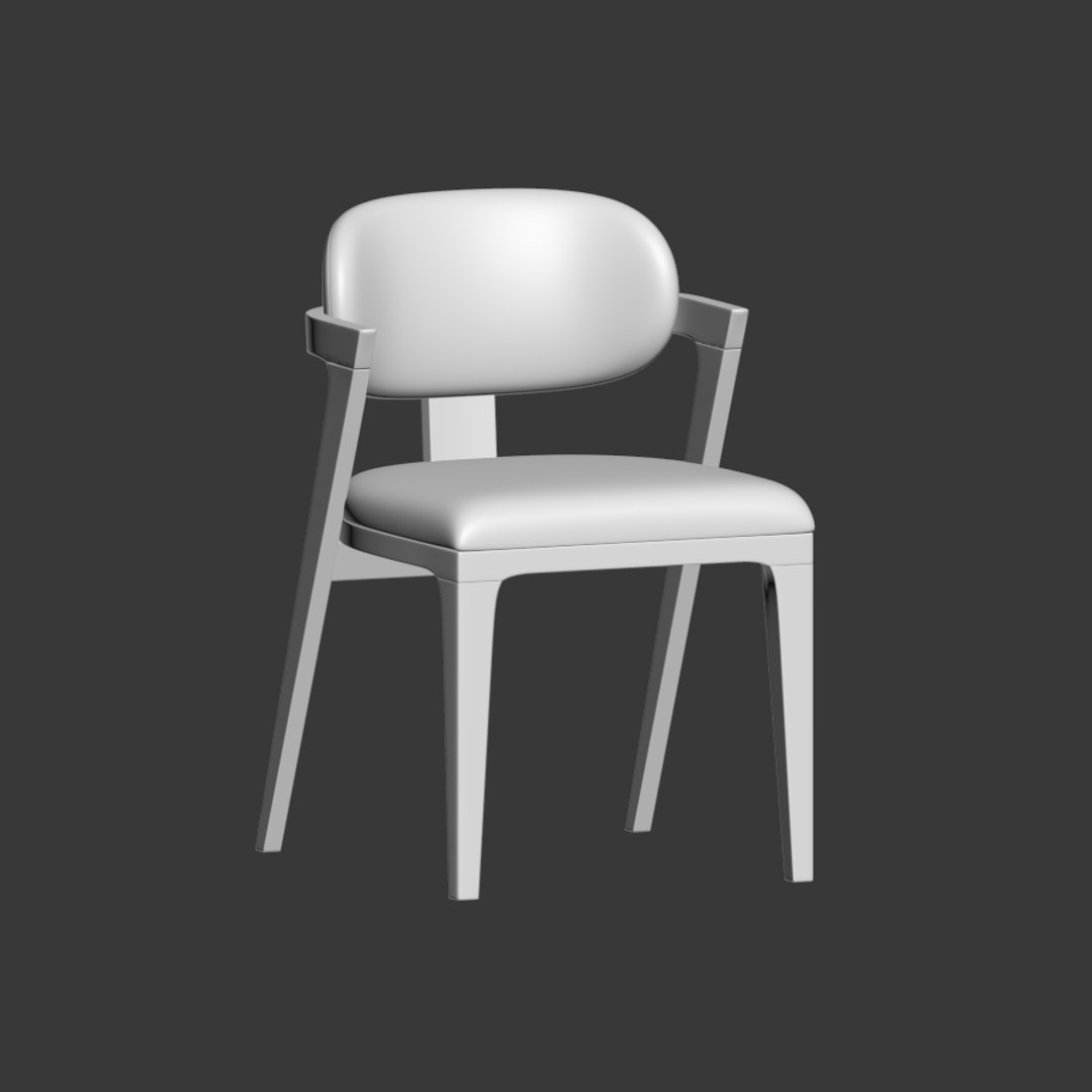 Adam Court Upholstered Dining Chair 3D Model - TurboSquid 1603996