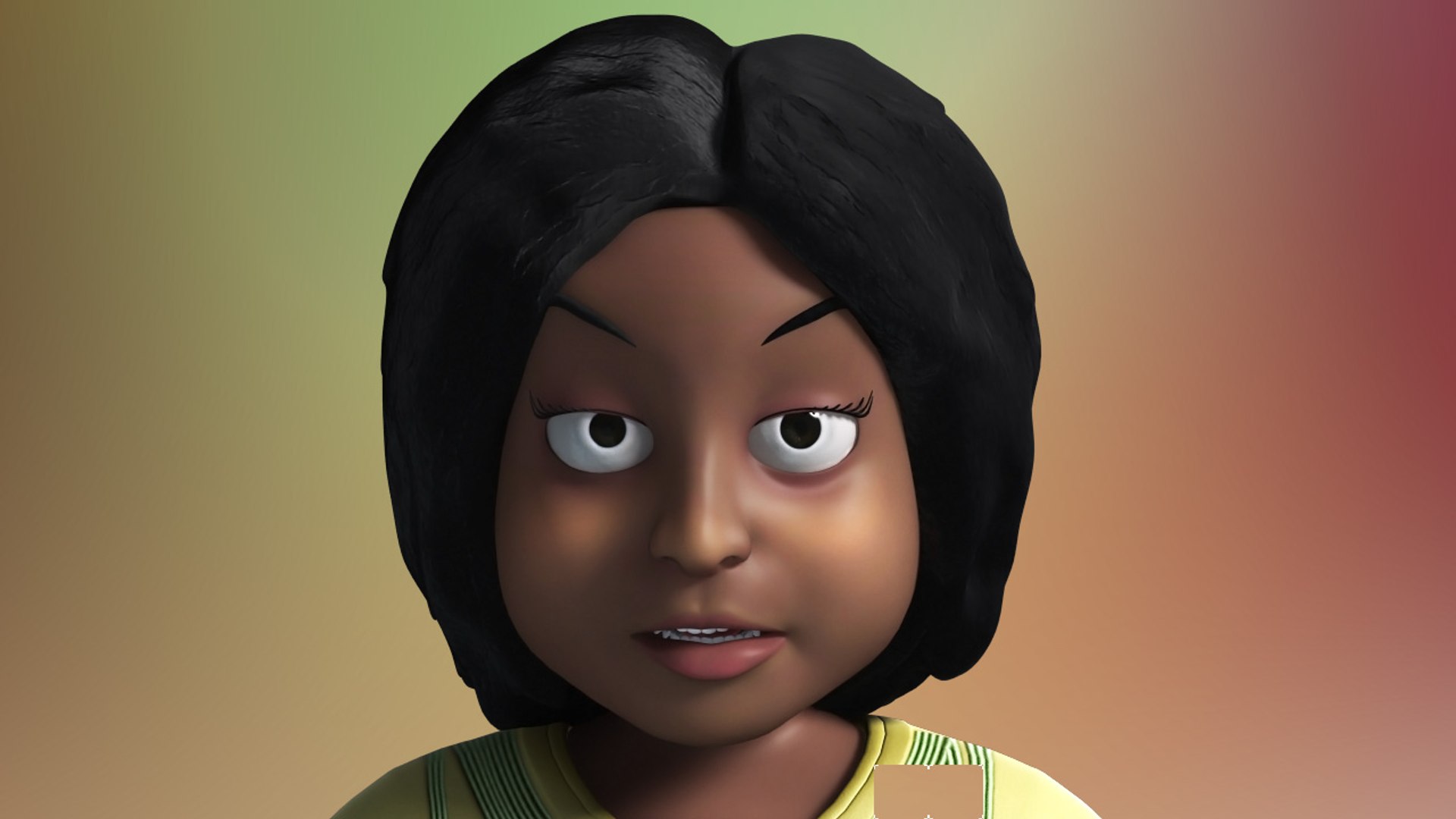 3D Cartoon African Woman Rigged Model - TurboSquid 1312208