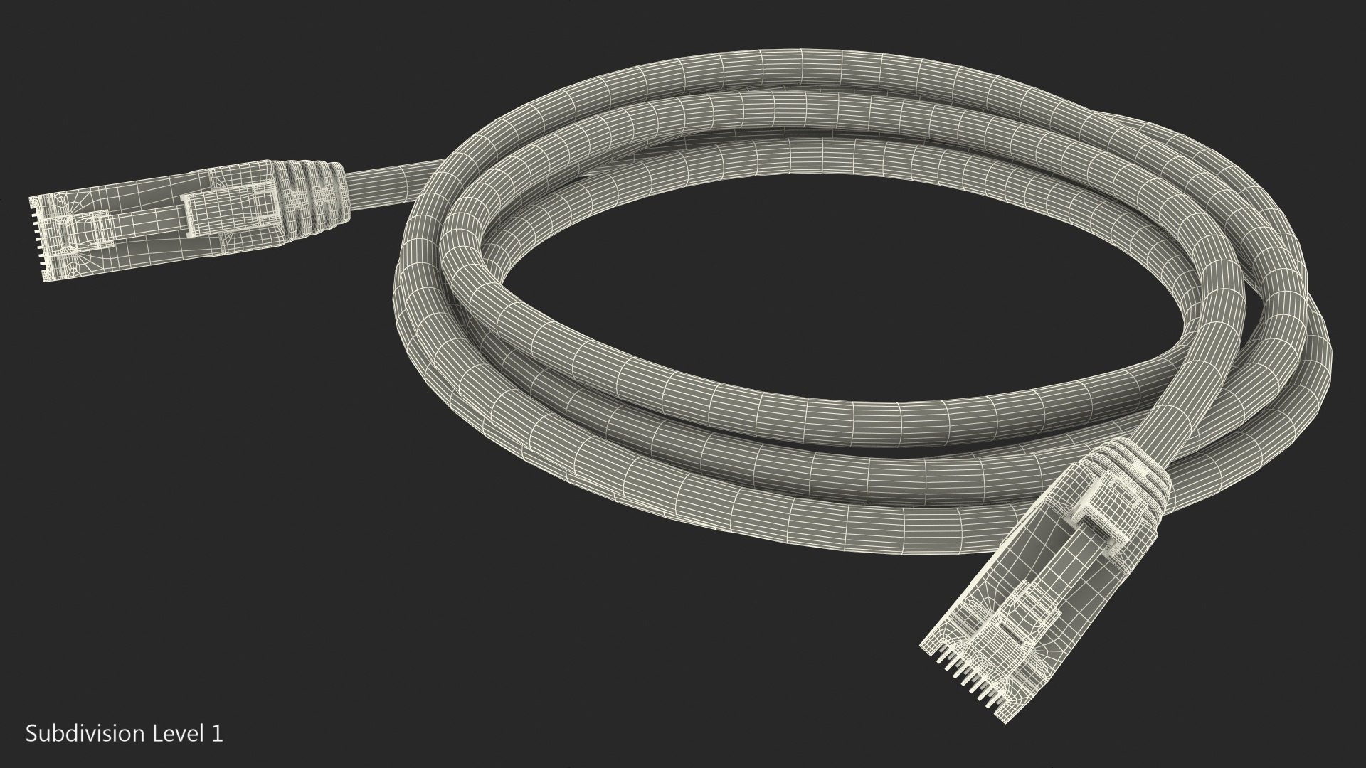 3D rj45 cable white model - TurboSquid 1458565