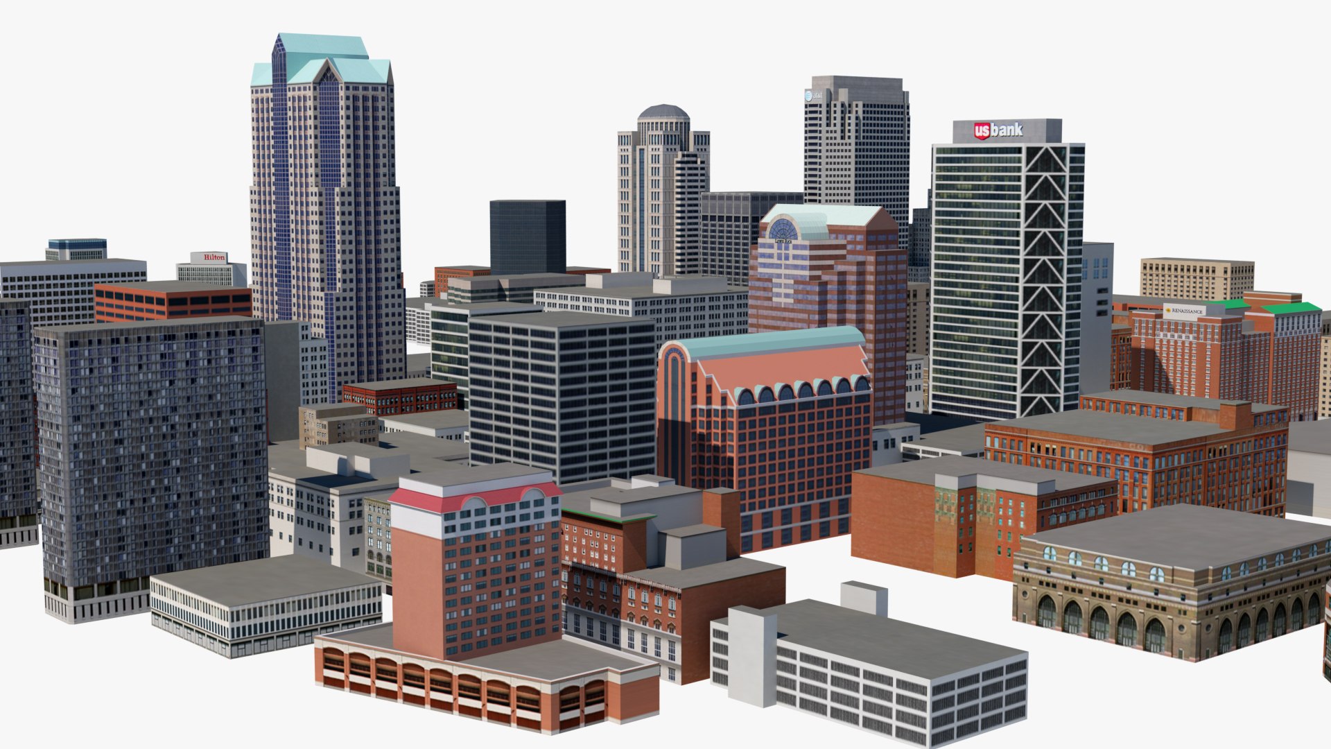 St louis cityscape city building 3D model - TurboSquid 1235657