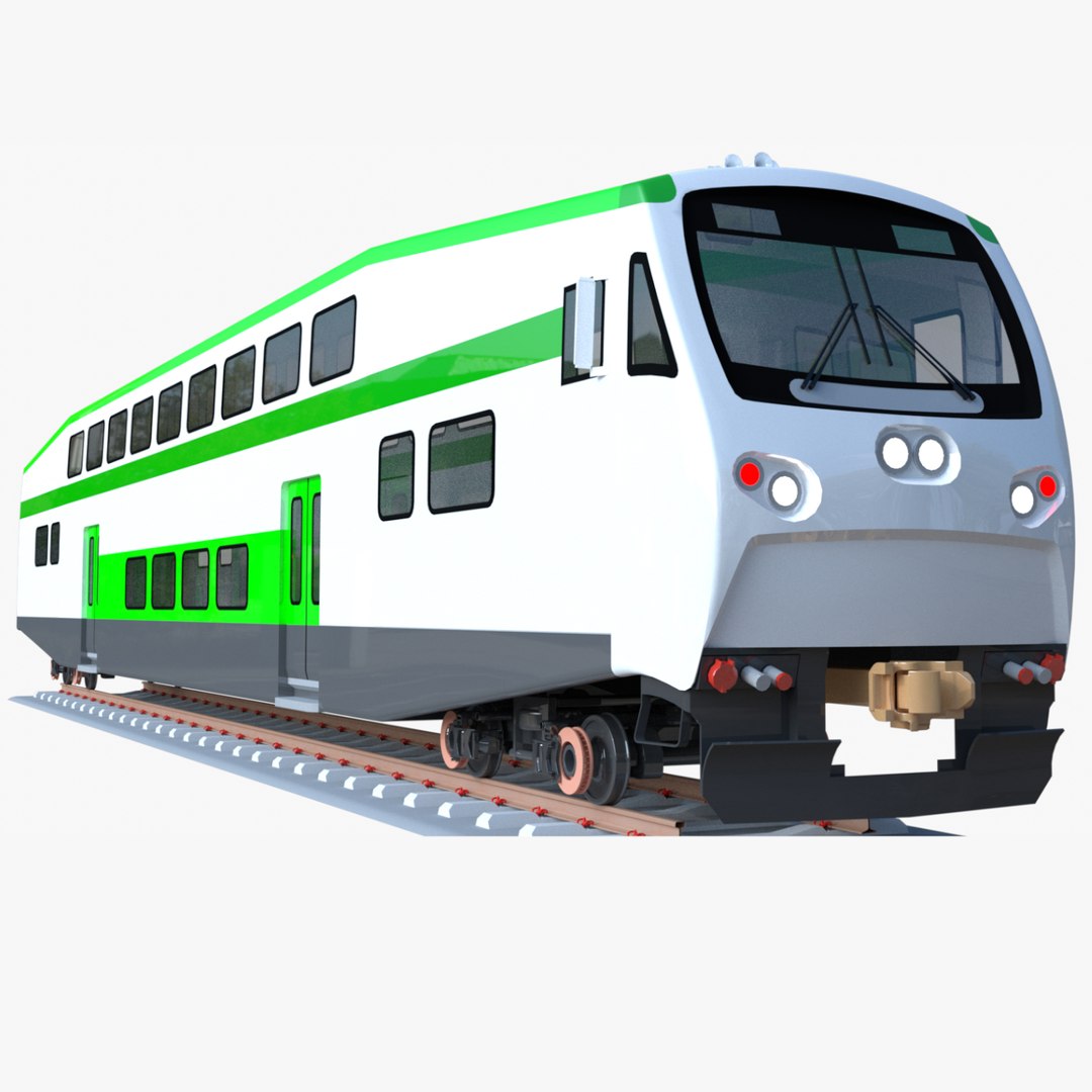 3D bombardier bilevel coach train model - TurboSquid 1621616