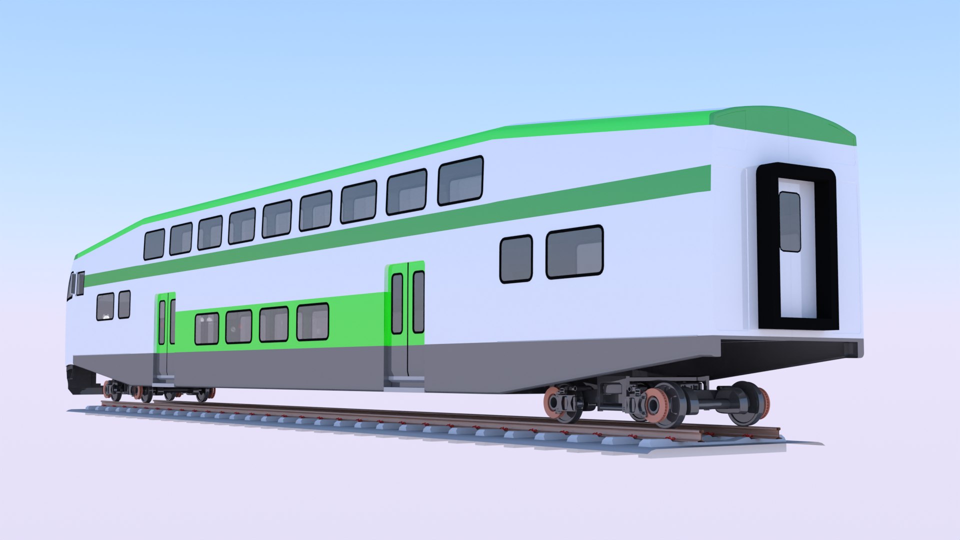 3D Bombardier Bilevel Coach Train Model - TurboSquid 1621616