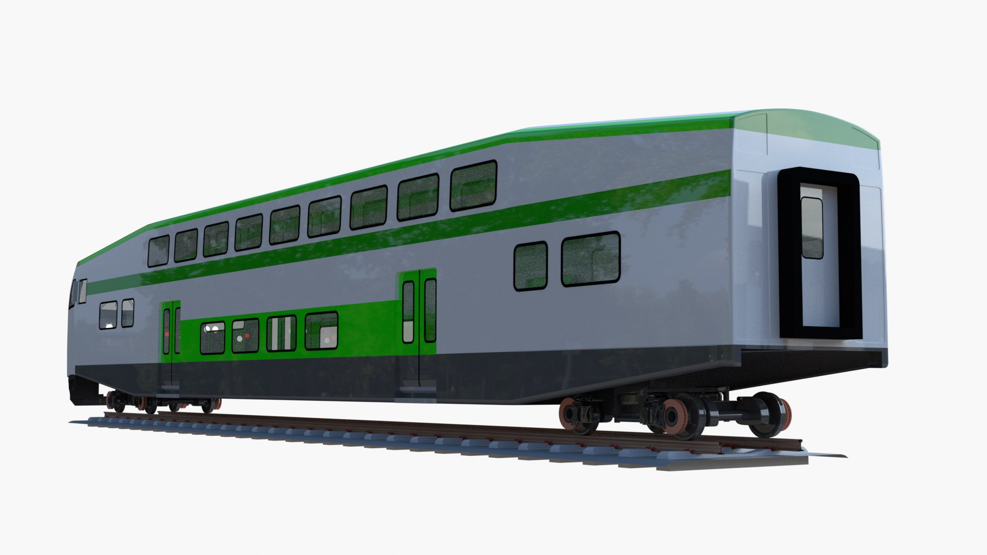 3D Bombardier Bilevel Coach Train Model - TurboSquid 1621616