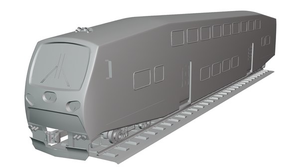 3D bombardier bilevel coach train model - TurboSquid 1621616