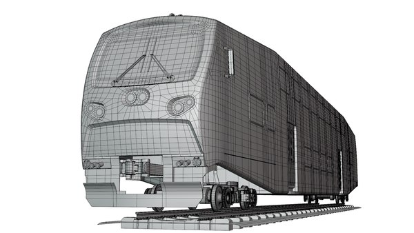 3D bombardier bilevel coach train model - TurboSquid 1621616