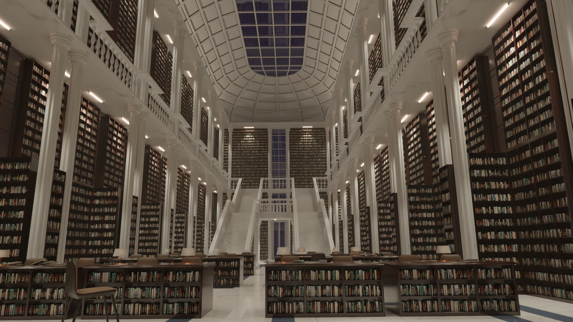 3D Model Grand European Library - TurboSquid 2420230