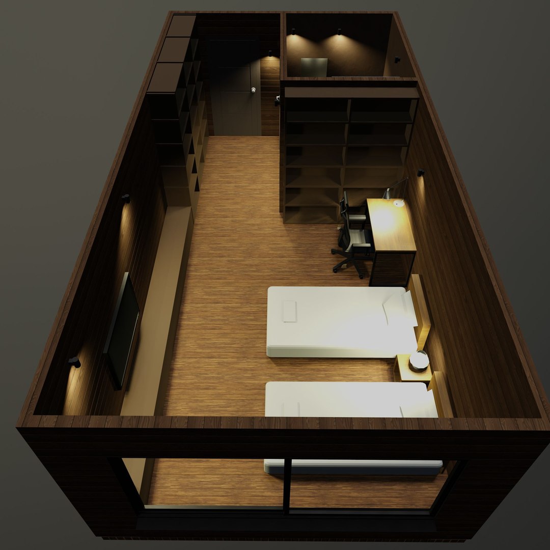 3D Simple Bedroom - 2 - TurboSquid 2074205