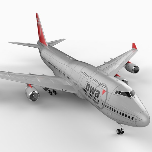 3d model 747-400 airliner northwest 747 jumbo