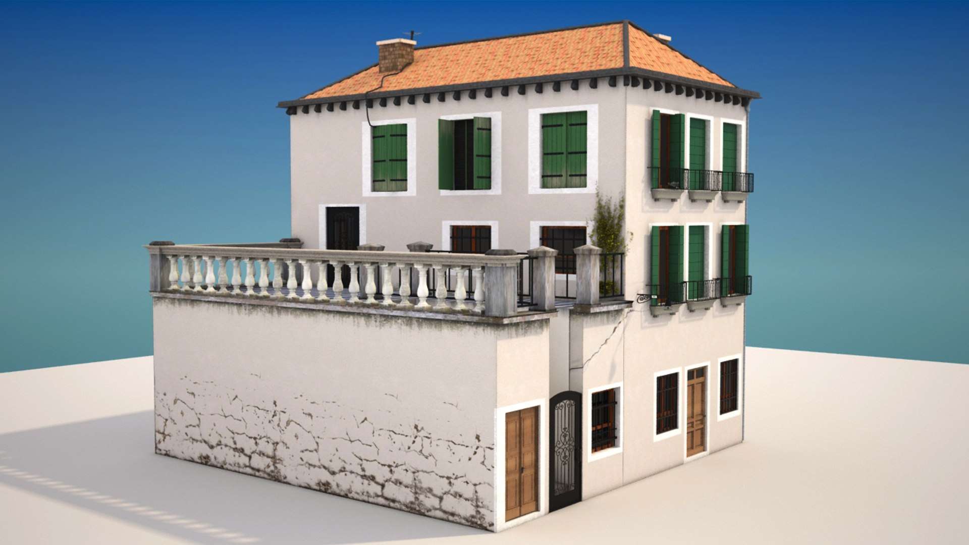 3d Model Italian Old Home