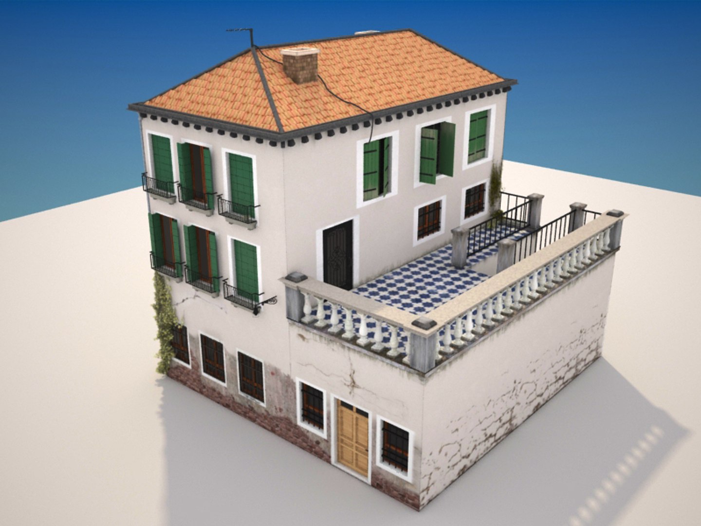 3d Model Italian Old Home