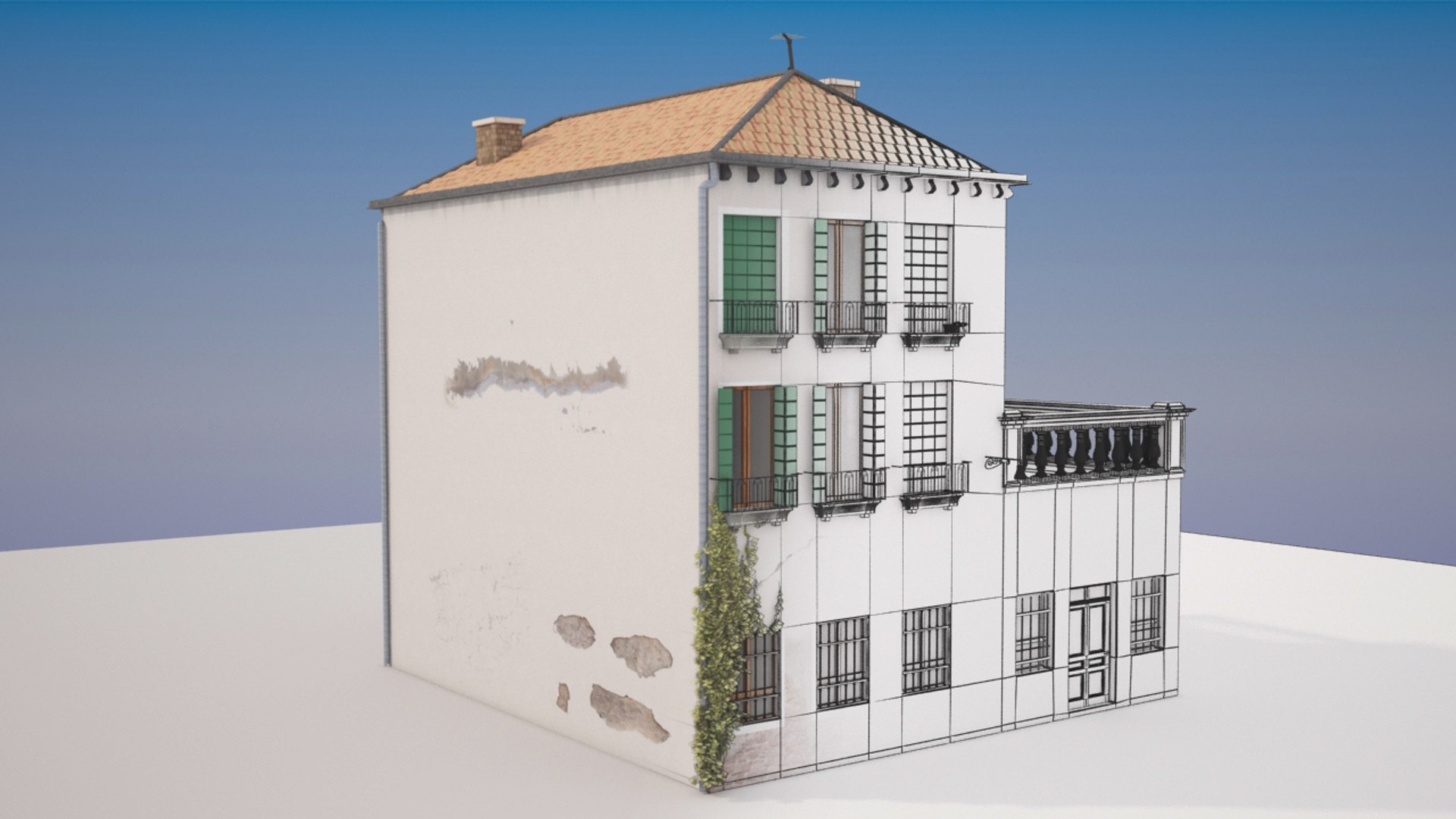 3d Model Italian Old Home