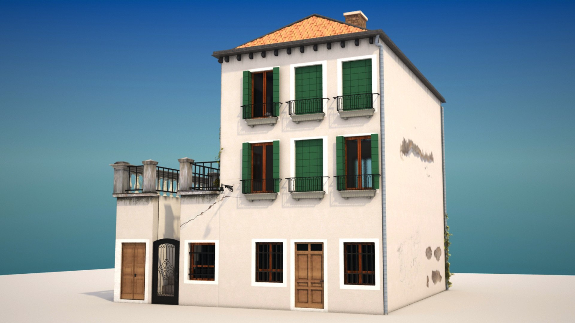 3d Model Italian Old Home