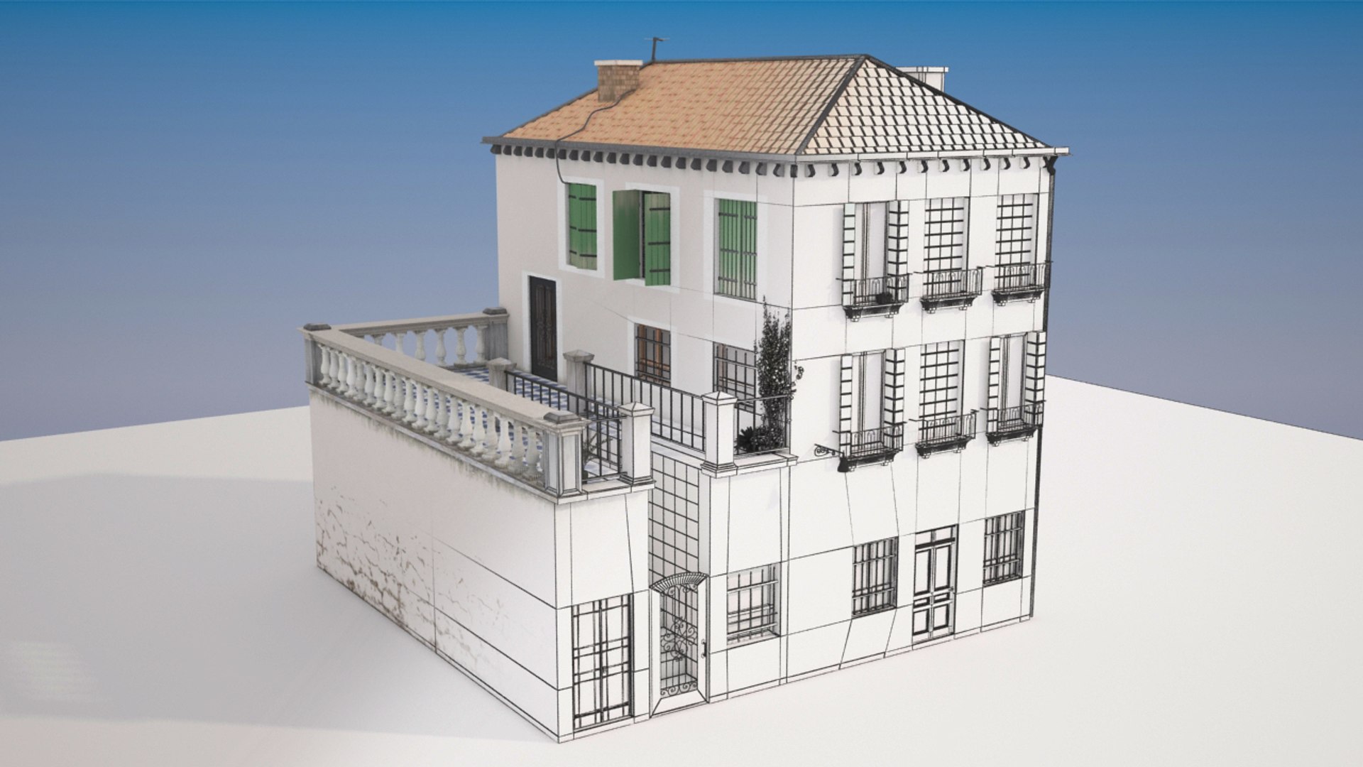 3d Model Italian Old Home