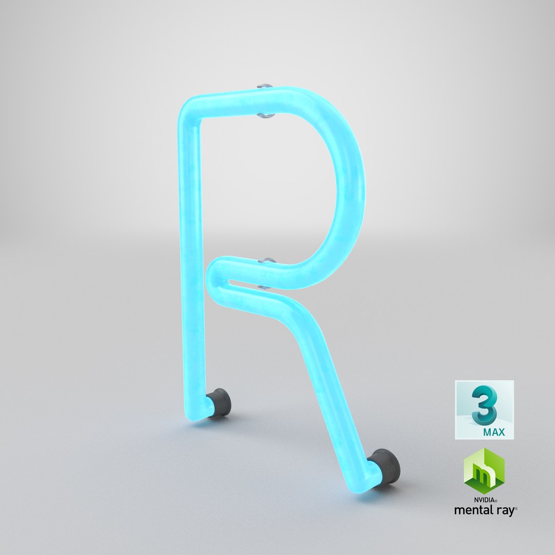 Neon letter r alphabet 3D model - TurboSquid 1636065
