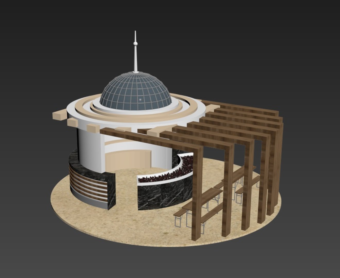 Free Barbecue Bar 3d Model