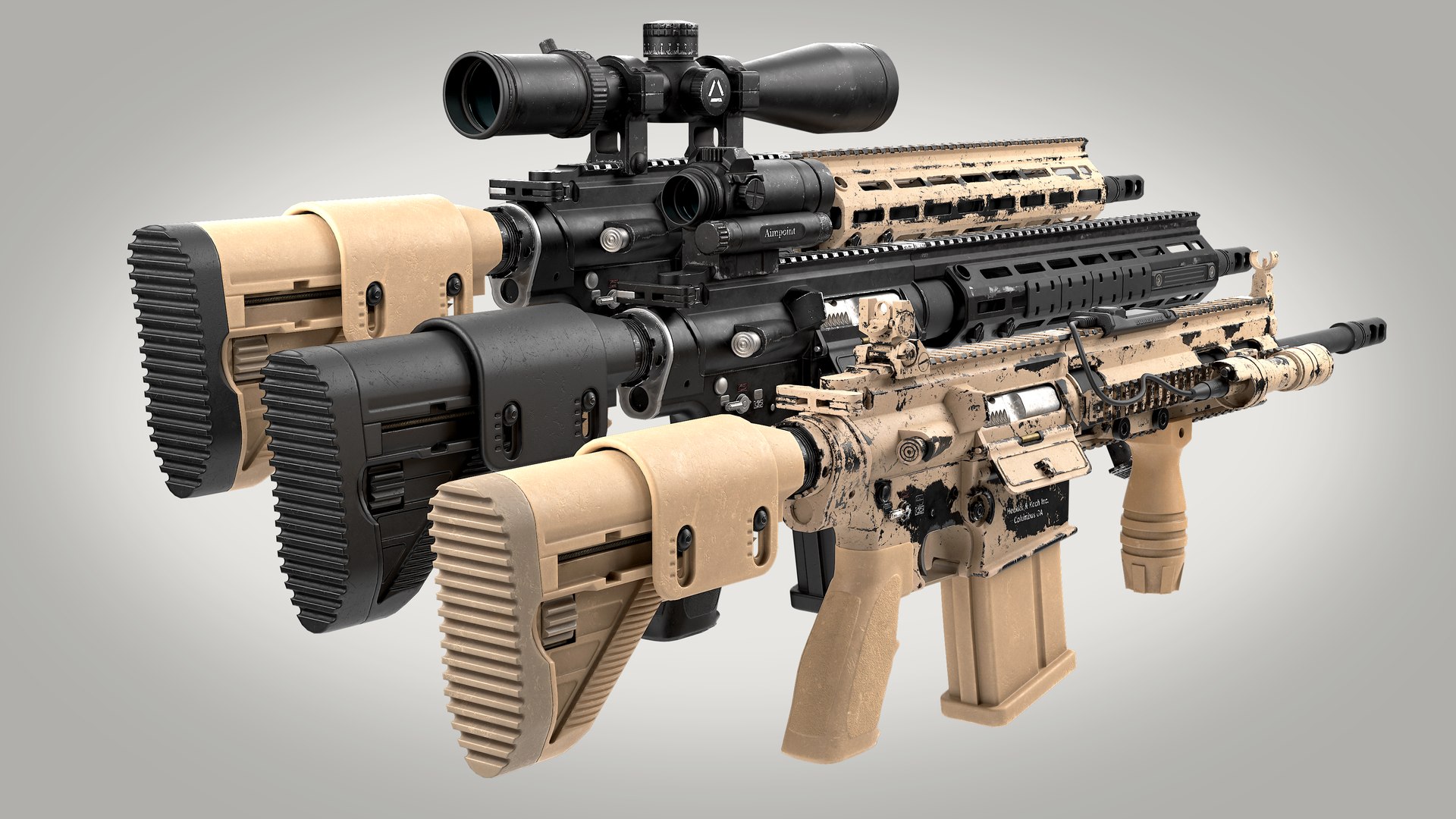 3D MR 762HK 417 Modular Designated Marksman Rifle model - TurboSquid ...