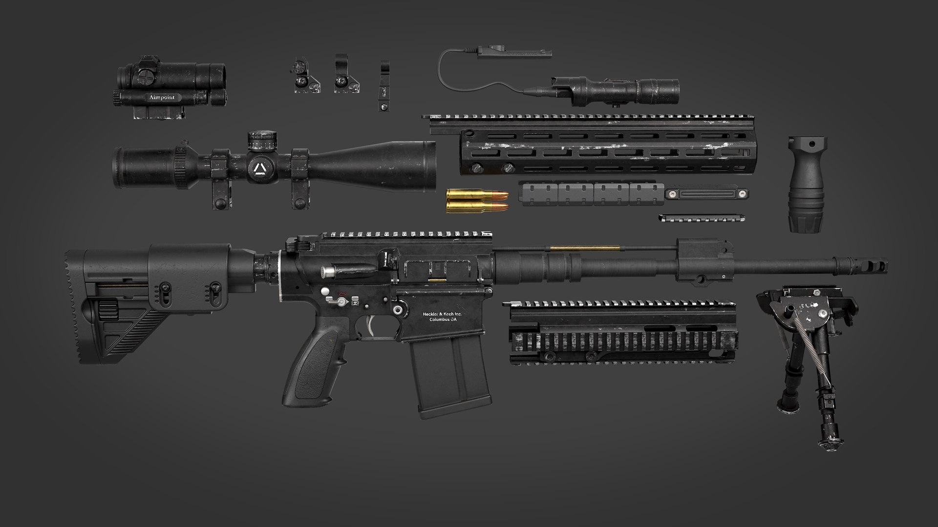 3D MR 762HK 417 Modular Designated Marksman Rifle model - TurboSquid ...