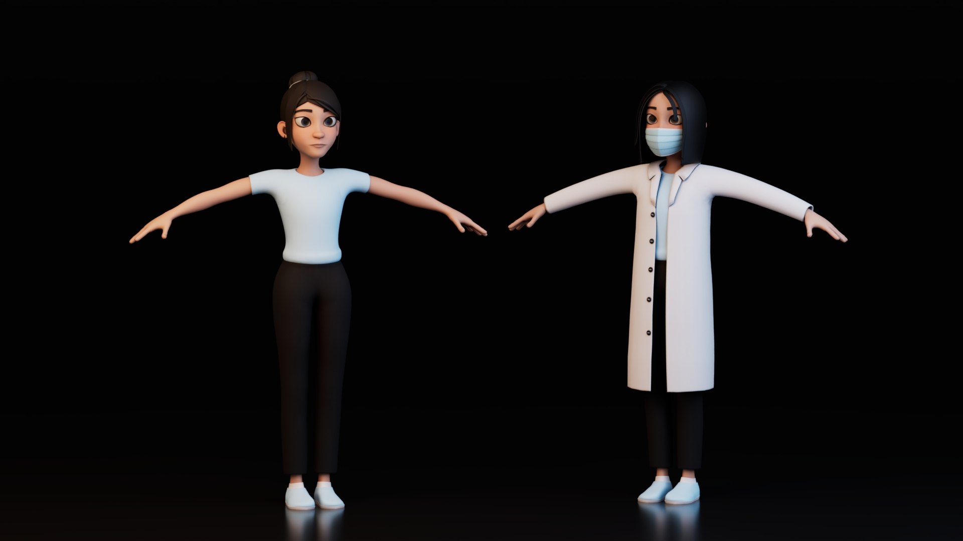 Stylized Female Character And Doctor Rigged 3D Models 3D - TurboSquid ...