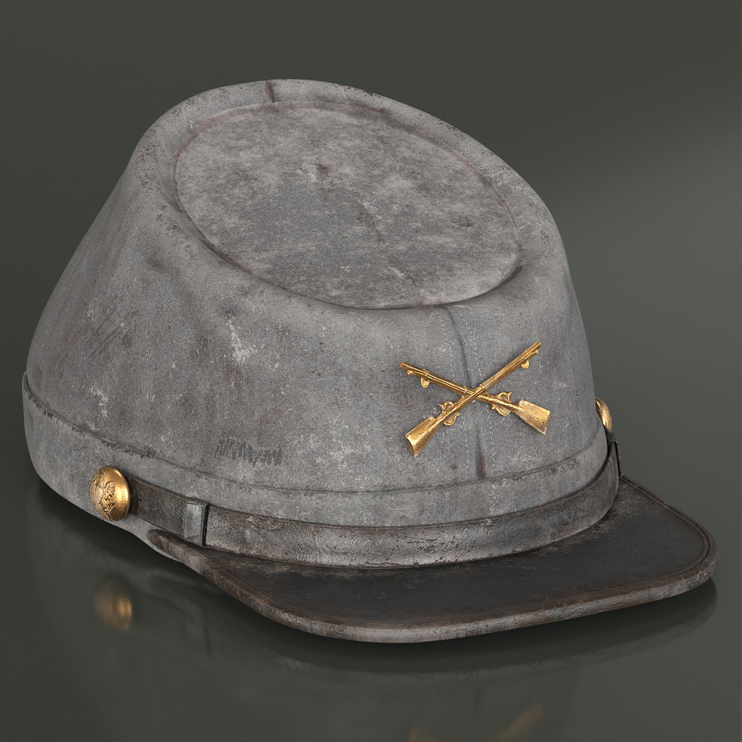 Vintage US-Konföderierten Infanterie Kepi Shabby Grau 3D-Modell ...