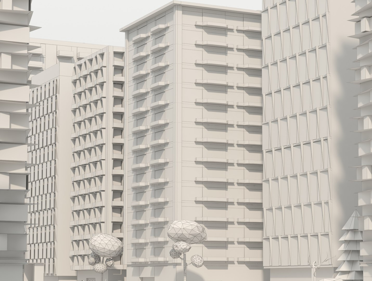 3D Low Poly Clay Building Collection Model - TurboSquid 1740887