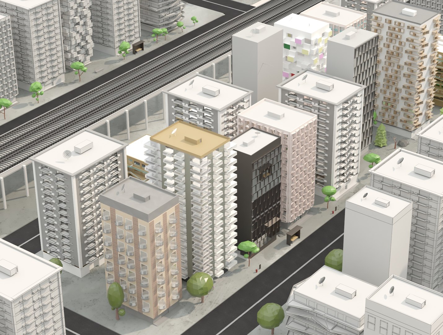 3D Low Poly Clay Building Collection Model - TurboSquid 1740887