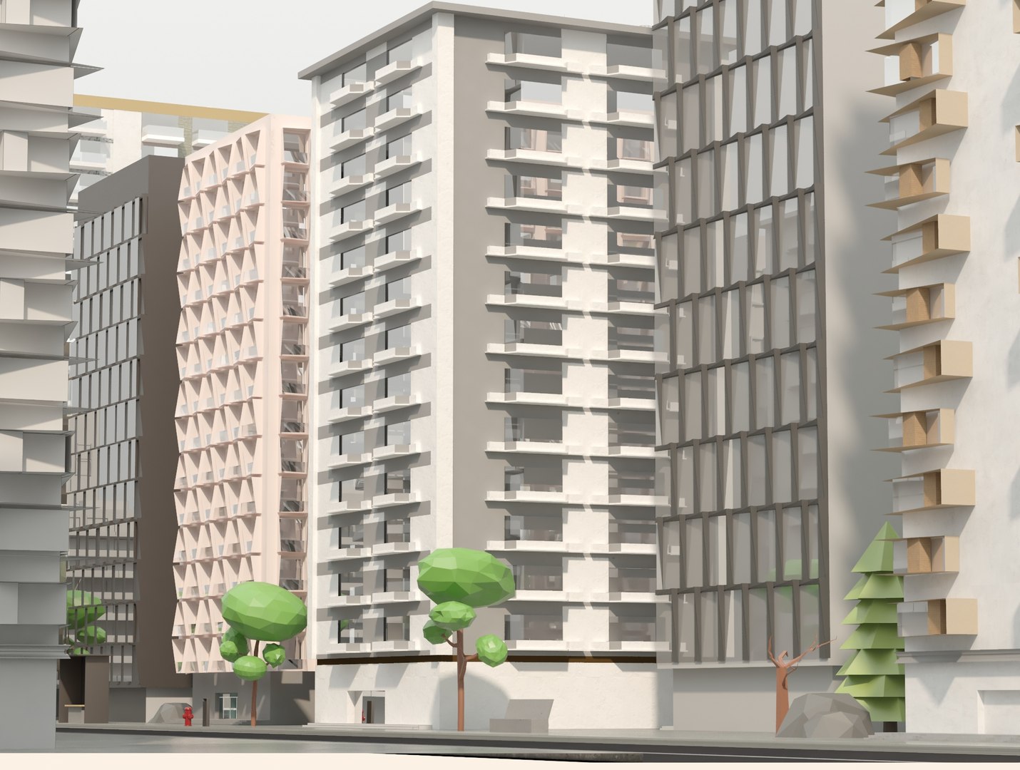 3D Low Poly Clay Building Collection Model - TurboSquid 1740887