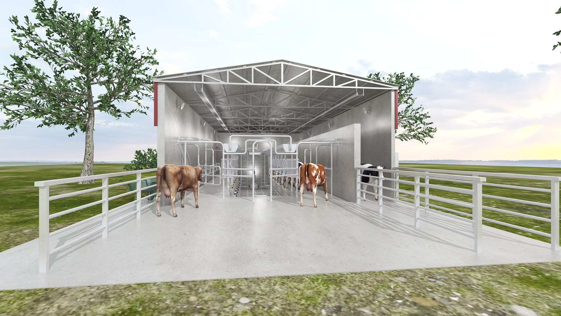 3D Cow Farm Barn And Milking Parlor Collection 1 - TurboSquid 2113105
