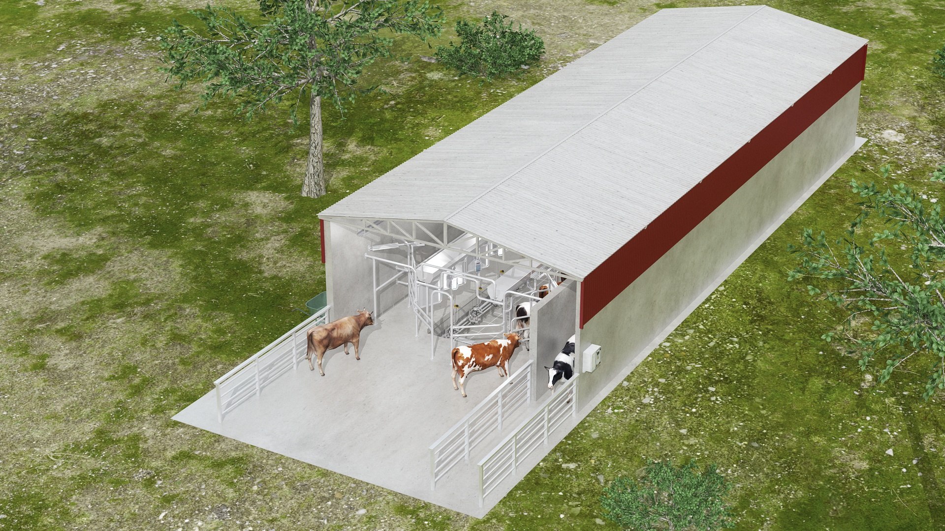 3D Cow Farm Barn and Milking Parlor Collection 1 - TurboSquid 2113105