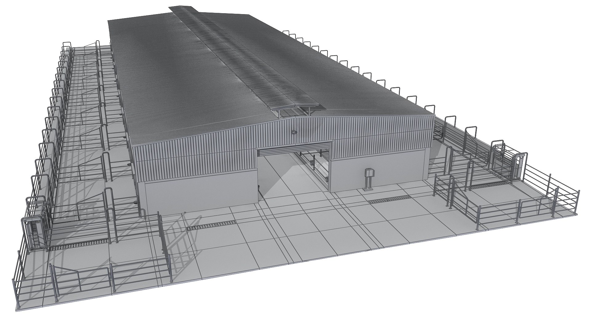 3D Cow Farm Barn And Milking Parlor Collection 1 - TurboSquid 2113105