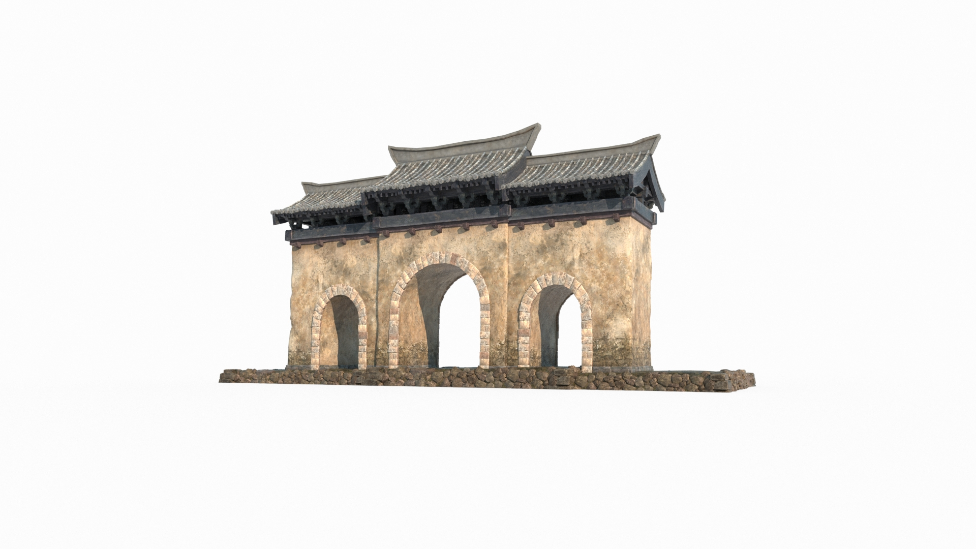 3D Three Gates Of Ancient Asian Architecture - TurboSquid 2356826