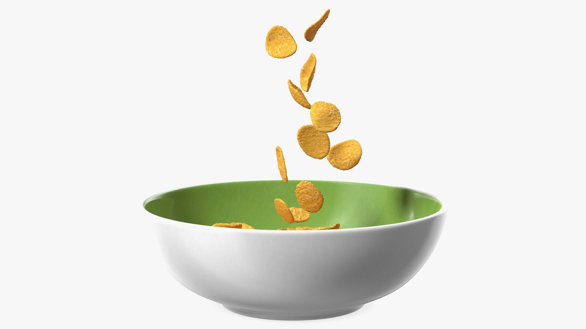 3D Corn Flakes Falling into Bowl - TurboSquid 1796922