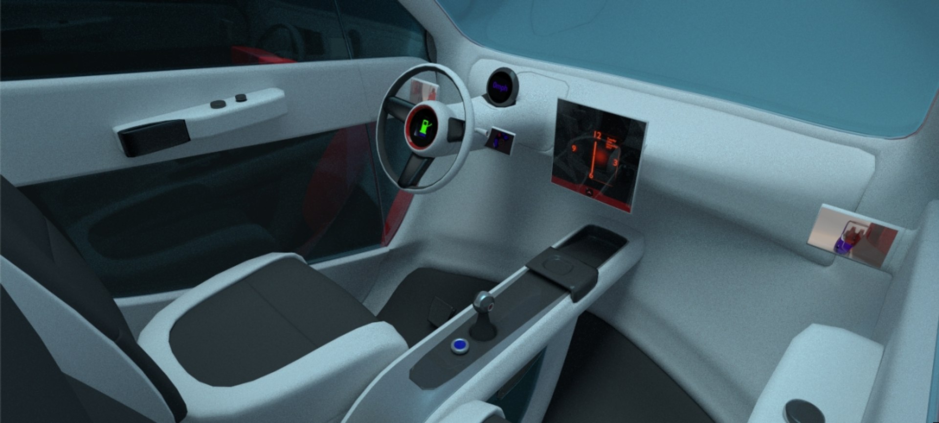 3d Interior Compact Electric Concept Car