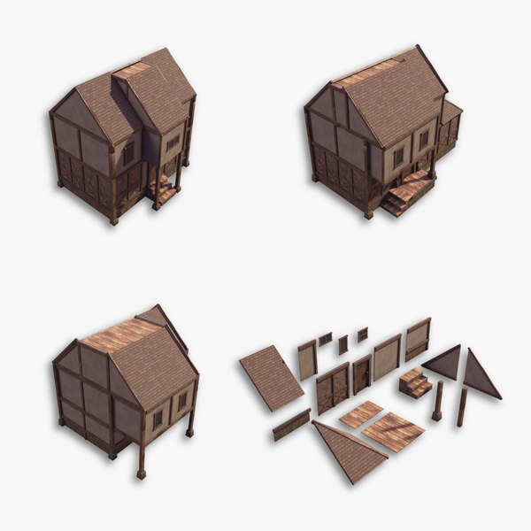 modelo 3d Paquete de activos Vol 2 - Casa medieval modular - TurboSquid ...