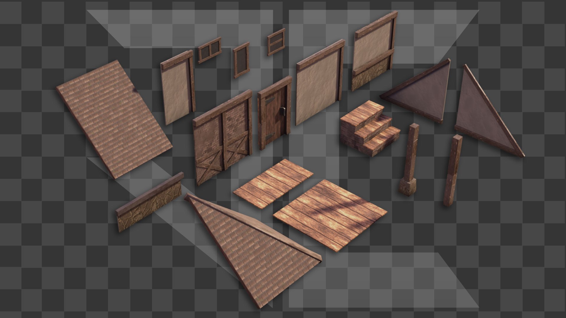 Asset Pack Vol 2 - Modular Medieval House 3D Model - TurboSquid 2006944