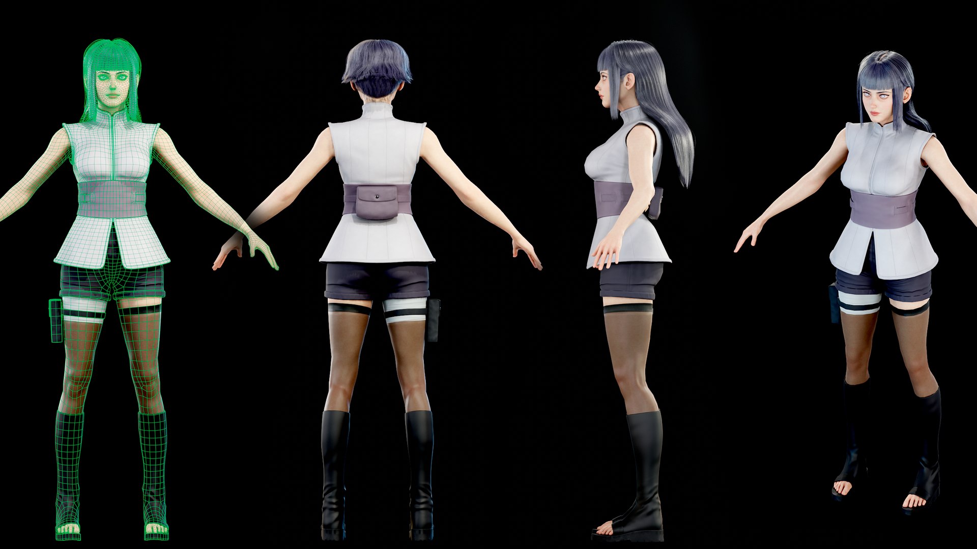Hinata Hyuga Modular Character 3D Model - TurboSquid 2324577