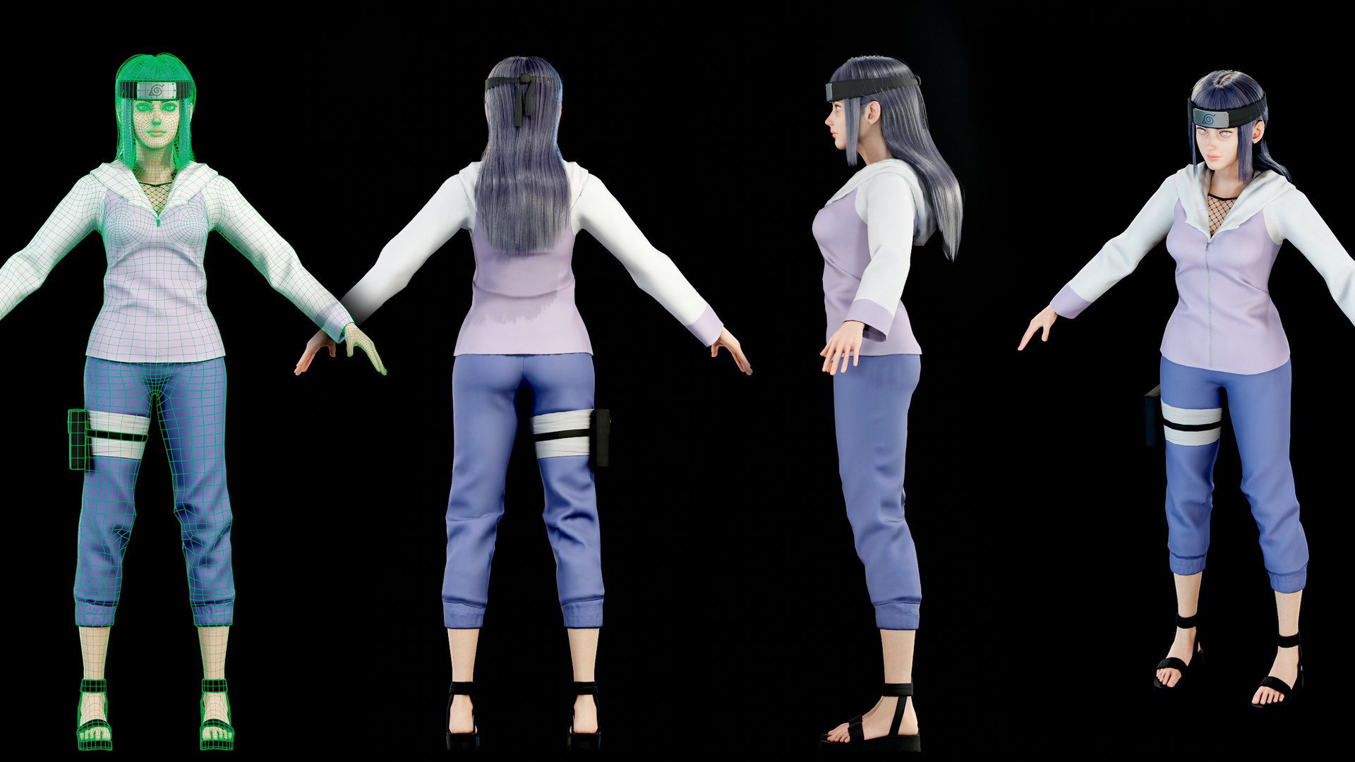 Hinata Hyuga Modular Character 3D Model - TurboSquid 2324577