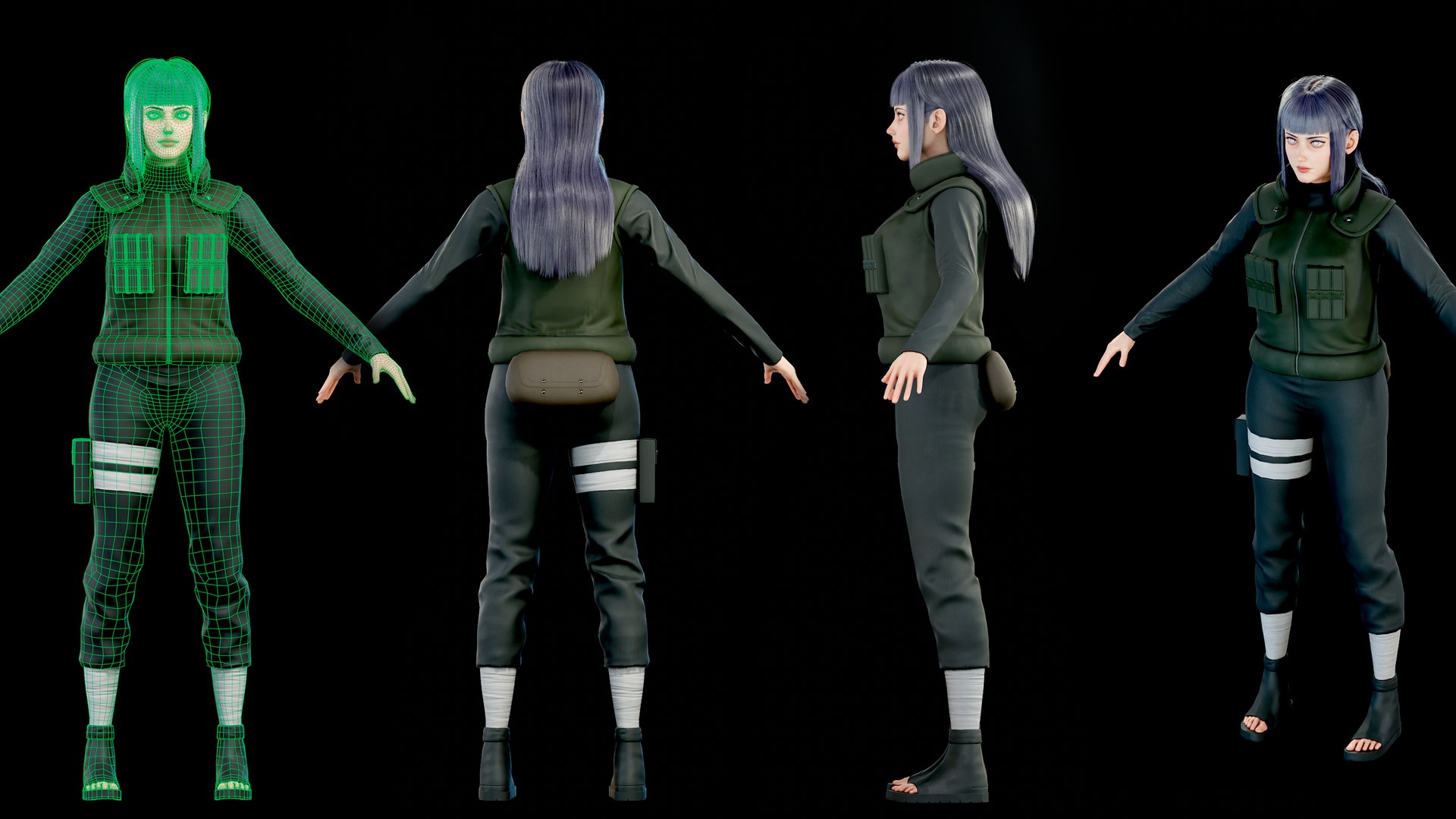 Hinata Hyuga Modular Character 3D Model - TurboSquid 2324577